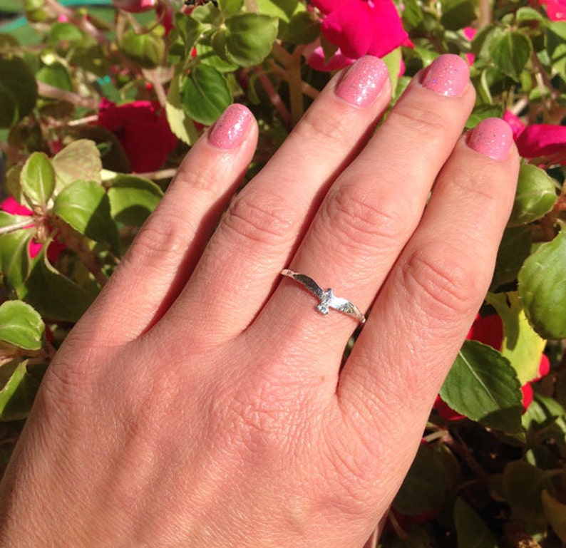 Bird Ring - Stacking Ring - Animal Ring - Gold Ring - Delicate Ring ...