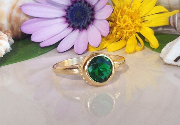 Emerald Ring May Birthstone Gemstone Ring Gold Ring | Etsy