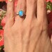 Blue Opal Ring October Birthstone Statement Ring Oval - Etsy