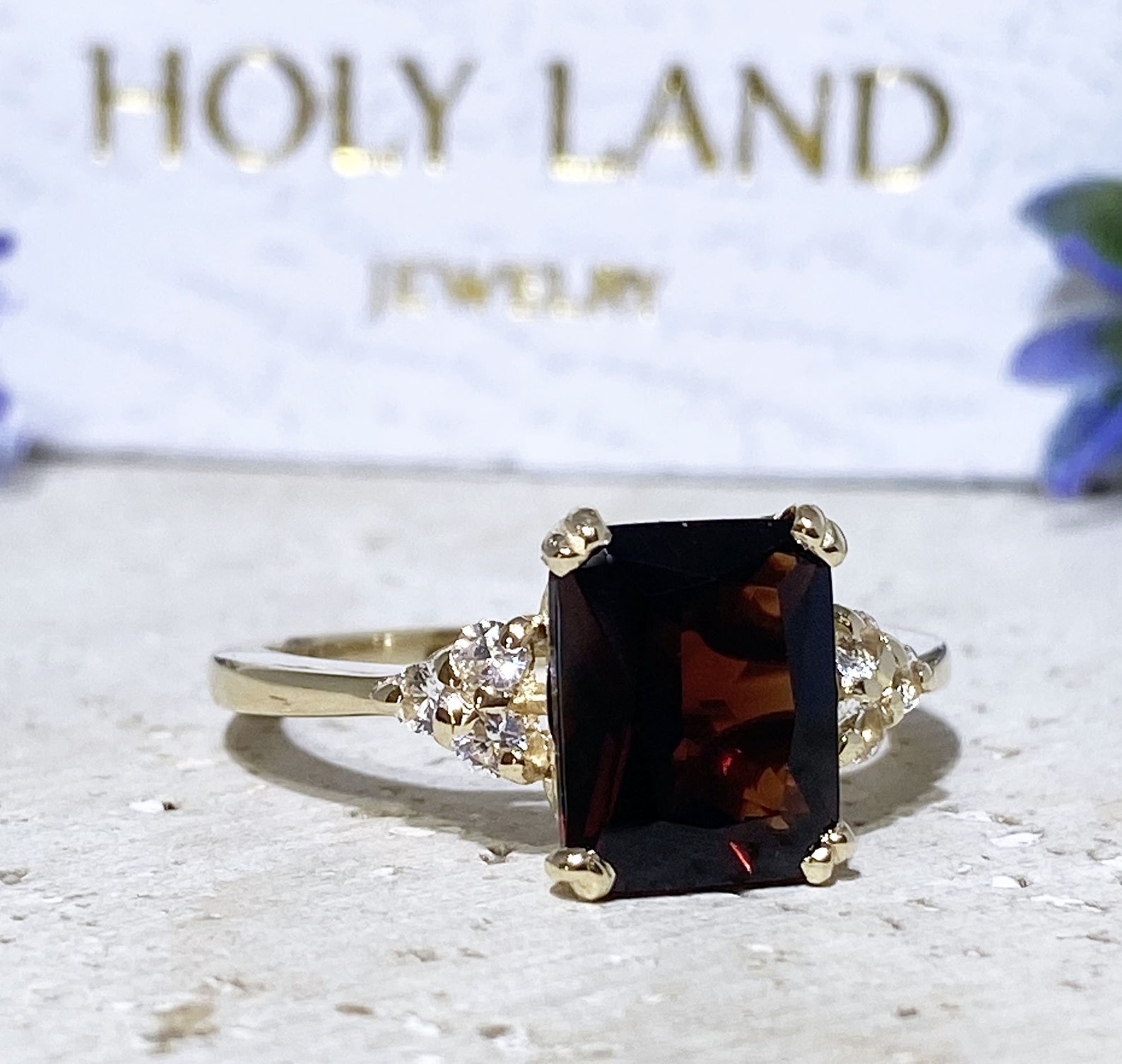 Red Garnet Ring January Birthstone Statement Ring Gold - Etsy