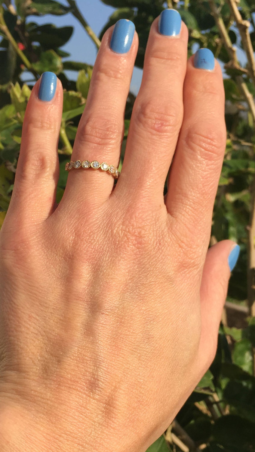 Clear Quartz Ring White Quartz Band Stack Ring April | Etsy