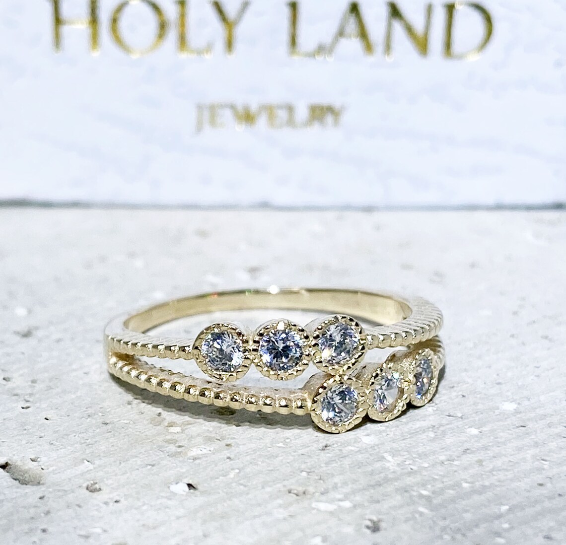 Clear Quartz Ring White Quartz Band Gold Ring April - Etsy