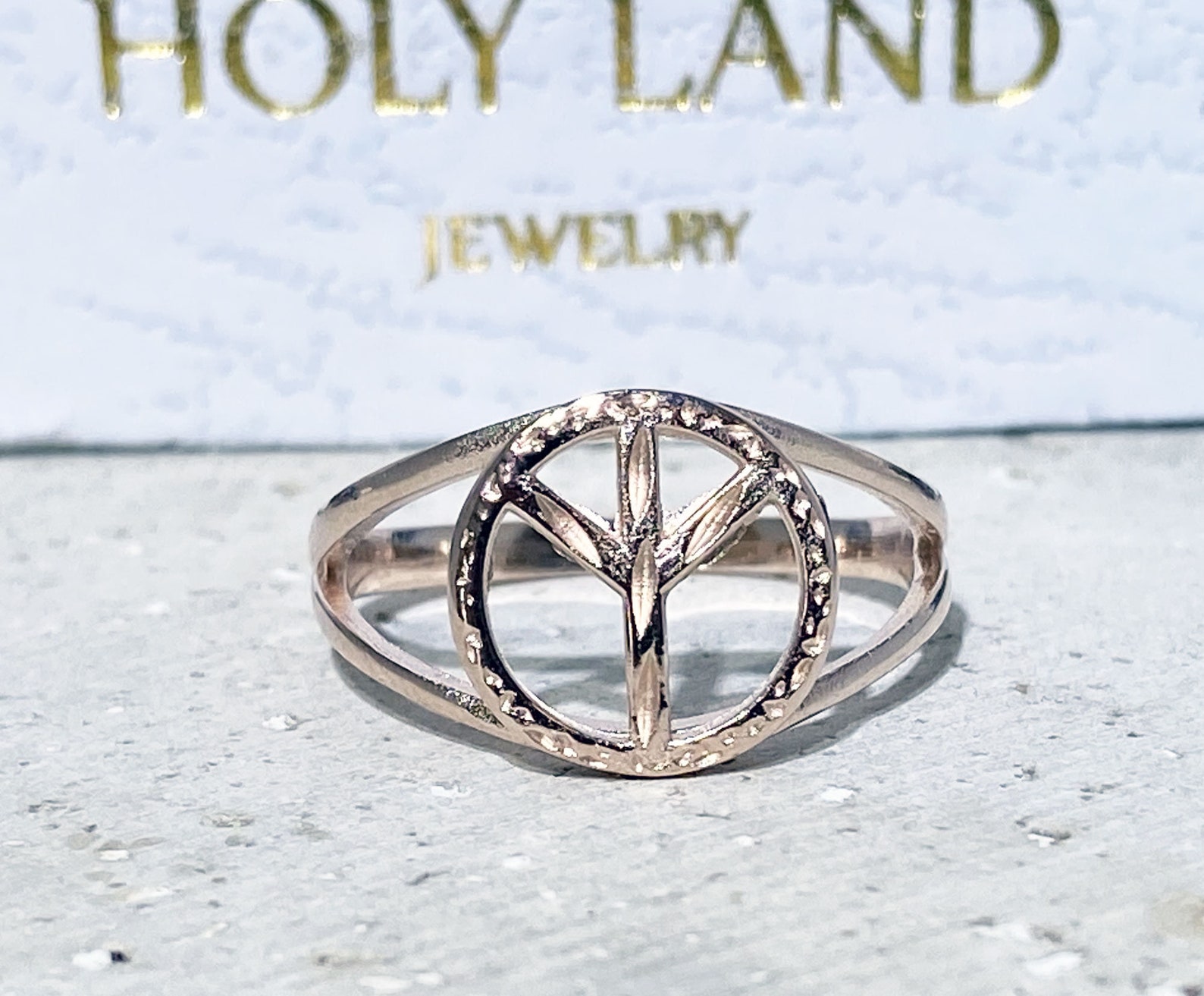 Peace Ring Gold Ring Peace Sign Jewelry Peace Symbol | Etsy