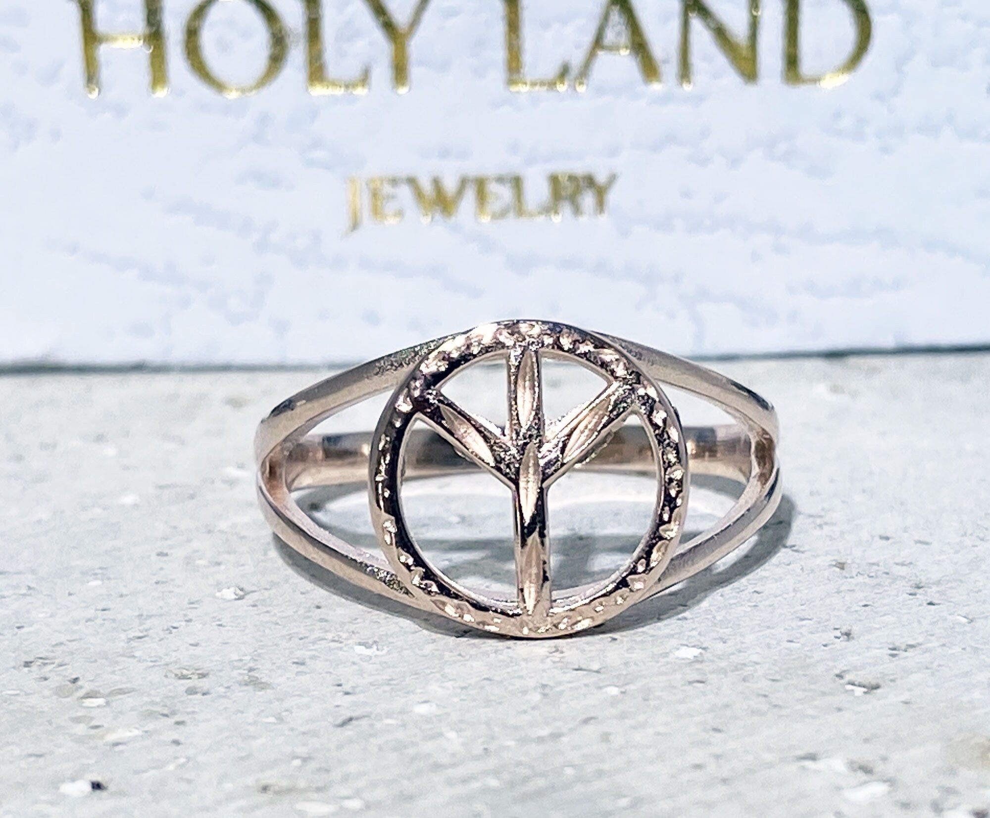 Peace Ring Gold Ring Peace Sign Jewelry Peace Symbol - Etsy Israel