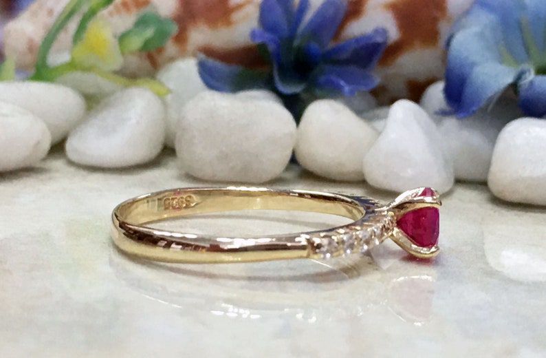 Ruby Ring Gold Ring Stacking Ring July Birthstone - Etsy