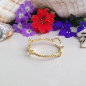 Gold Anchor Ring - Stacking Ring - Infinity Ring - Stack Ring - Simple Ring - Everyday Ring ...