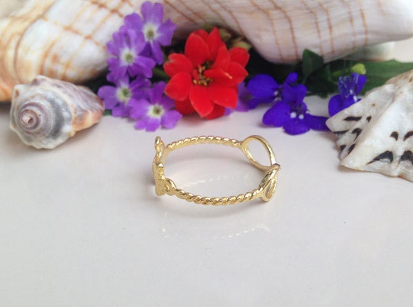 Gold Anchor Ring Stacking Ring Infinity Ring Stack Ring | Etsy
