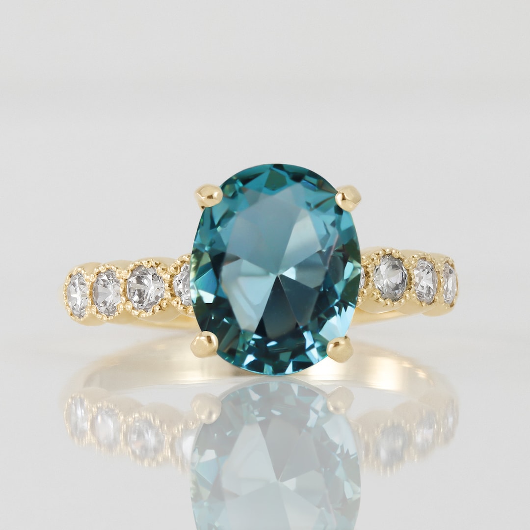 Blue Topaz Ring - December Birthstone - Engagement Ring - Gold Ring ...
