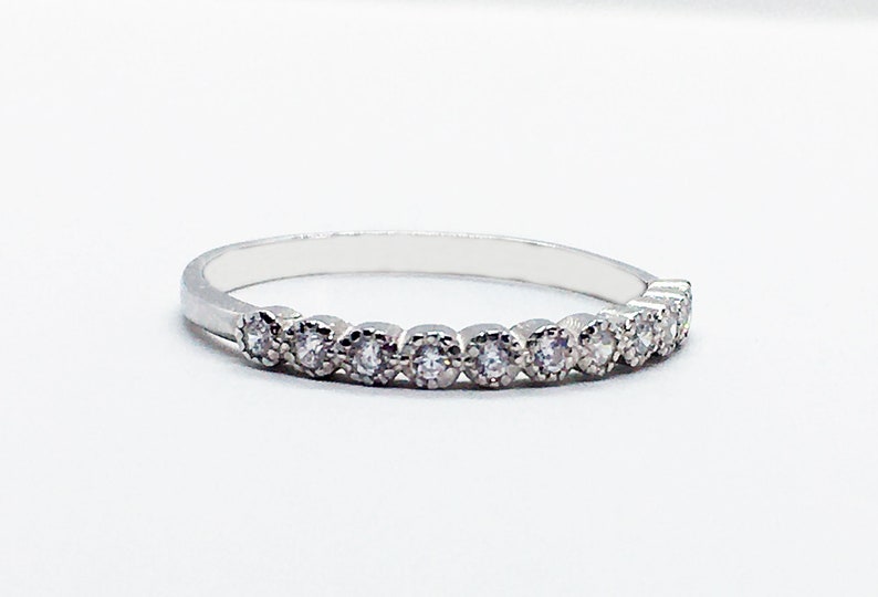 Clear Quartz Ring White Quartz Band TIny Ring Delicate | Etsy