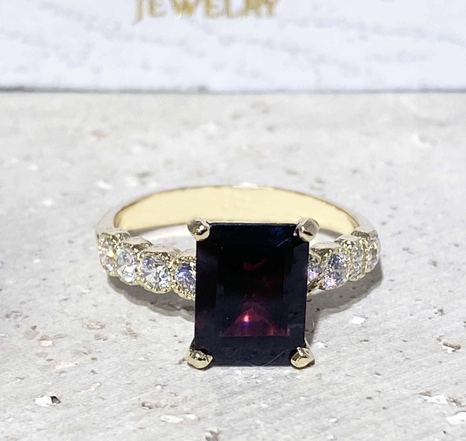 Red Garnet Ring January Ring Statement Ring Gold Ring Engagement Ring ...