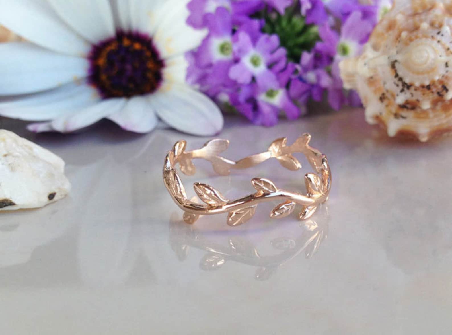 Leaf Ring Branch Ring Gold Ring Stacking Ring | Etsy