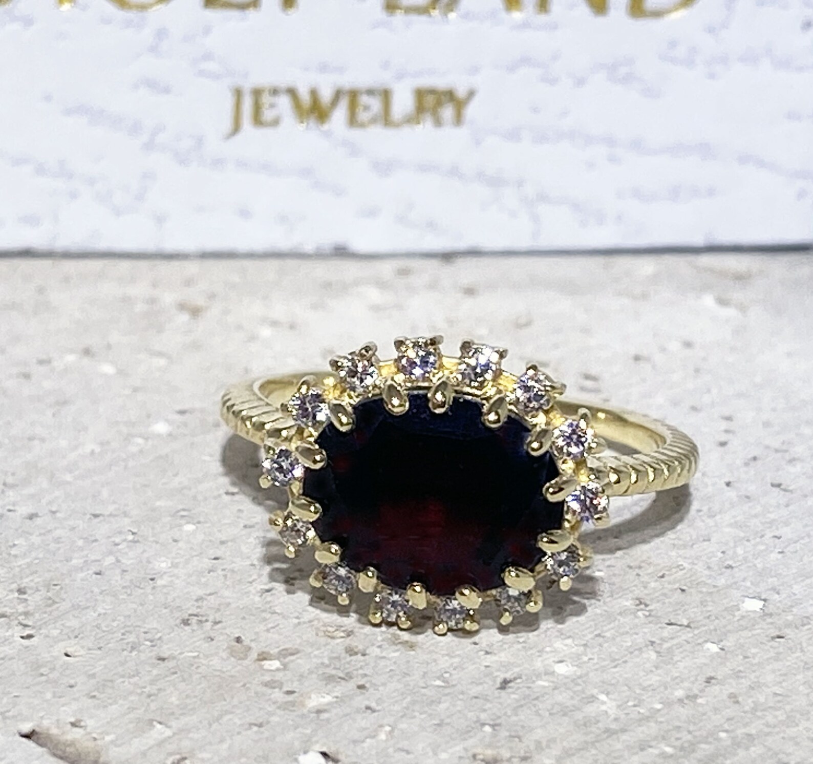 Red Garnet Ring January Ring Statement Ring Gold Ring | Etsy