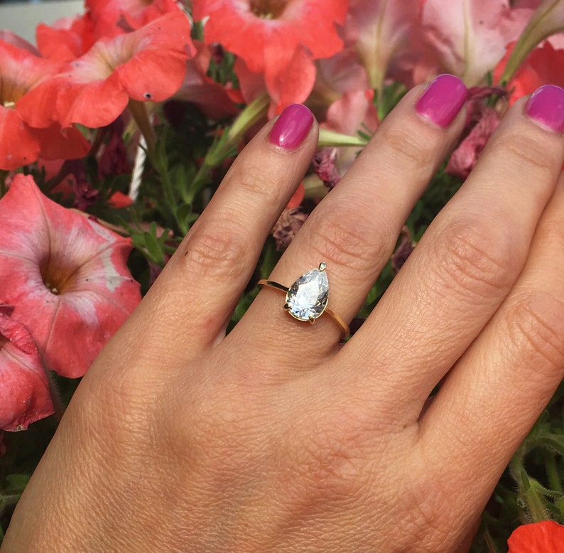 Clear Quartz Ring White Quartz Band April Birthstone | Etsy