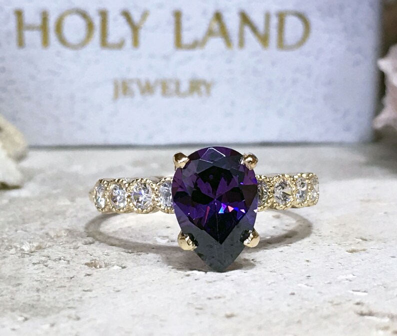 Purple Amethyst Ring February Birthstone Statement Ring - Etsy