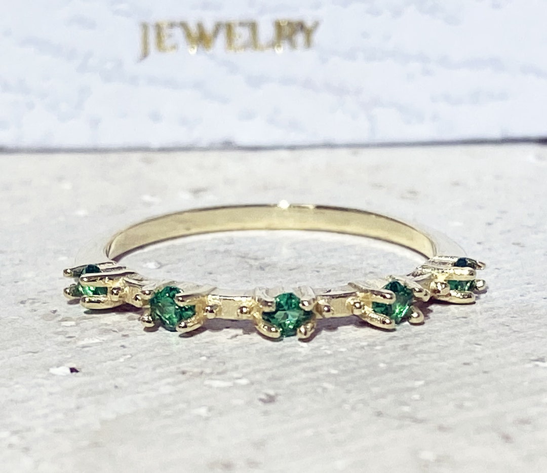 Emerald Ring - Stacking Ring - May Birthstone - Stack Green Ring ...