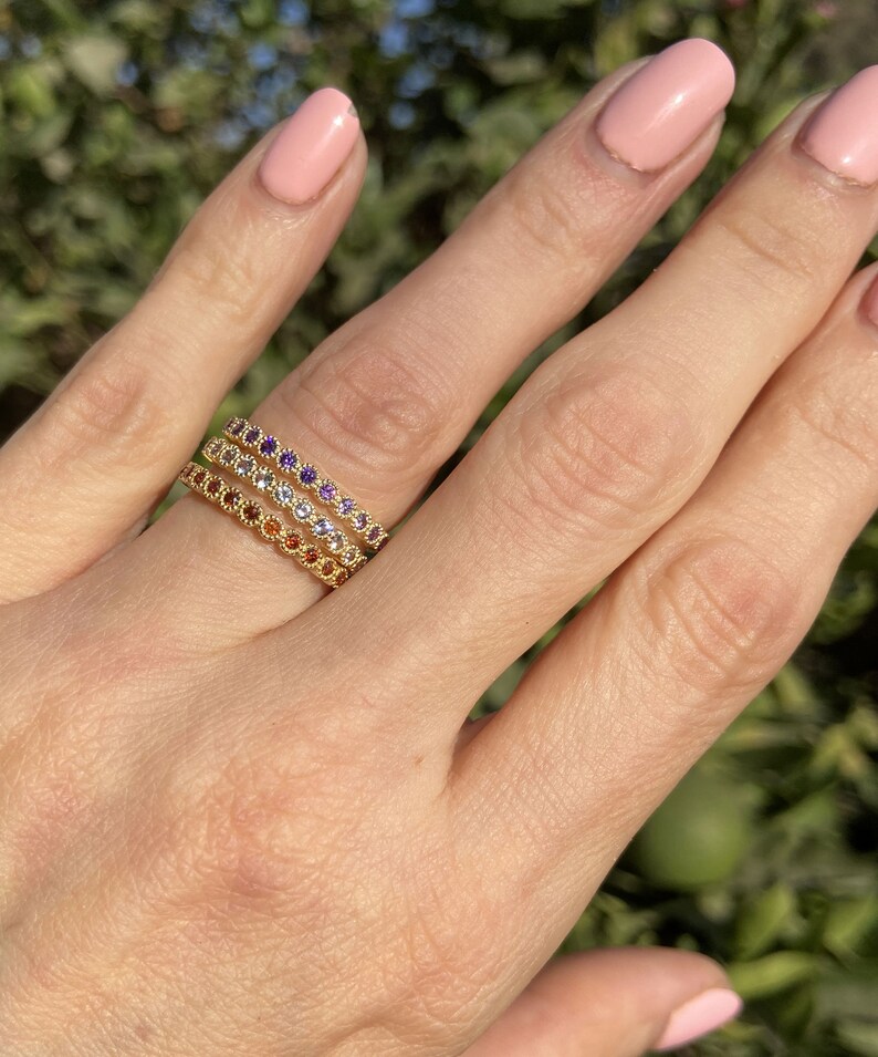 Clear Quartz Ring White Quartz Band Tiny Ring Delicate | Etsy