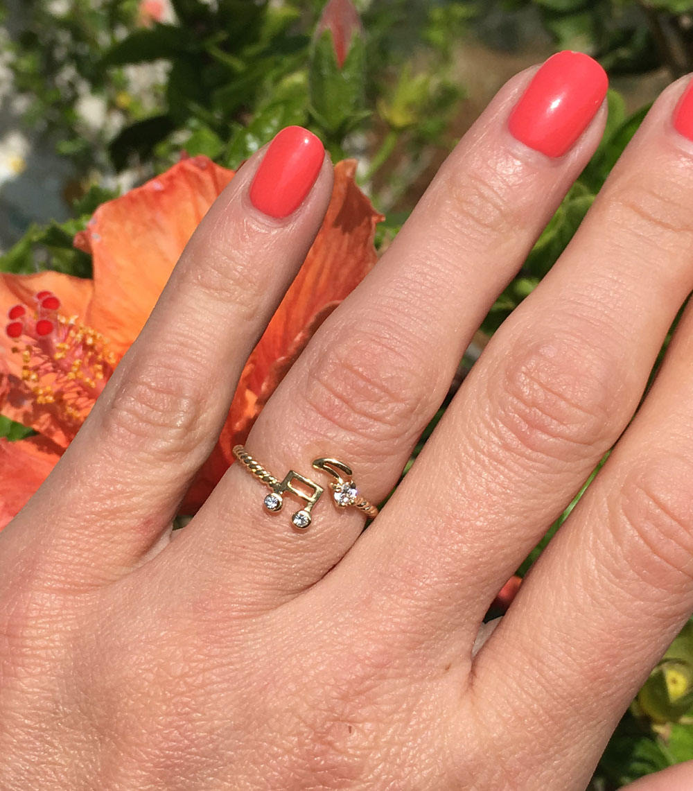 Music Note Ring Music Note Charm Music Jewelry Music | Etsy