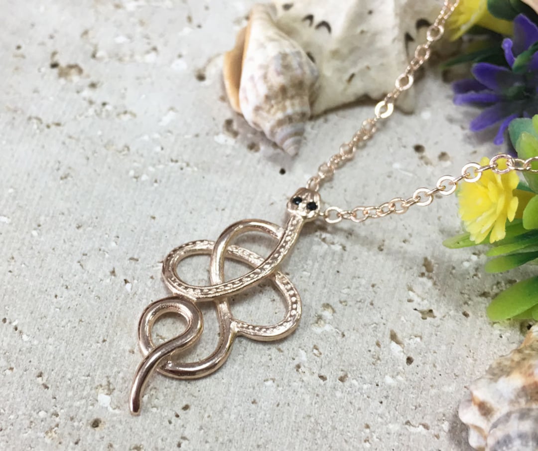 Gold Snake Necklace - Tiny Serpent Necklace - Gold Filled Necklace ...