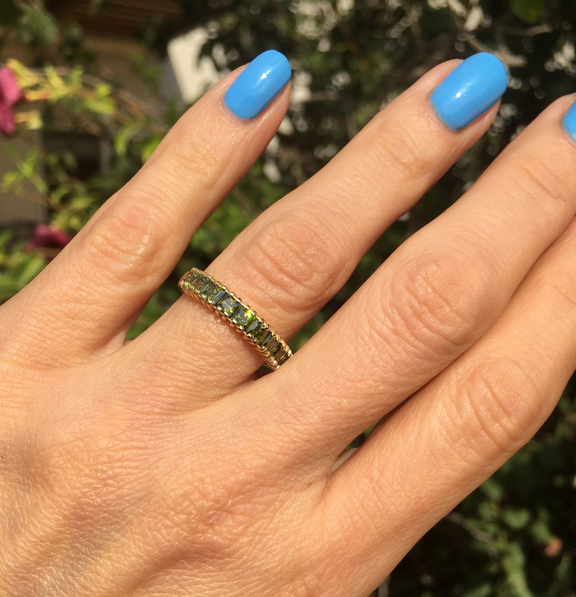 Peridot Ring August Birthstone Gold Ring Square Stone | Etsy