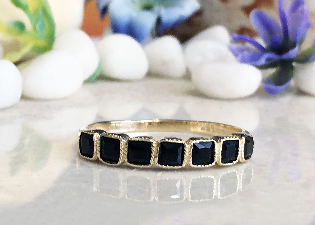 Black Onyx Ring - December Birthstone - Gold Ring - Stack Ring - Bezel ...