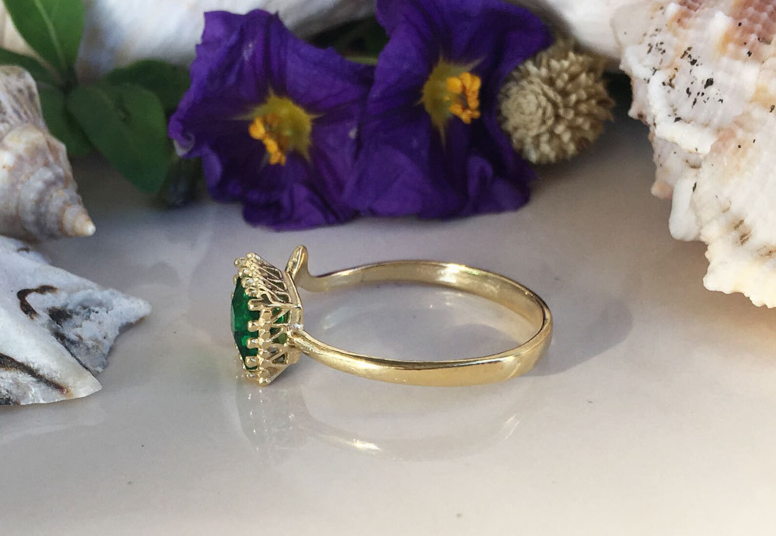 May Birthstone Jewelry Emerald Ring Gemstone Ring Gold - Etsy