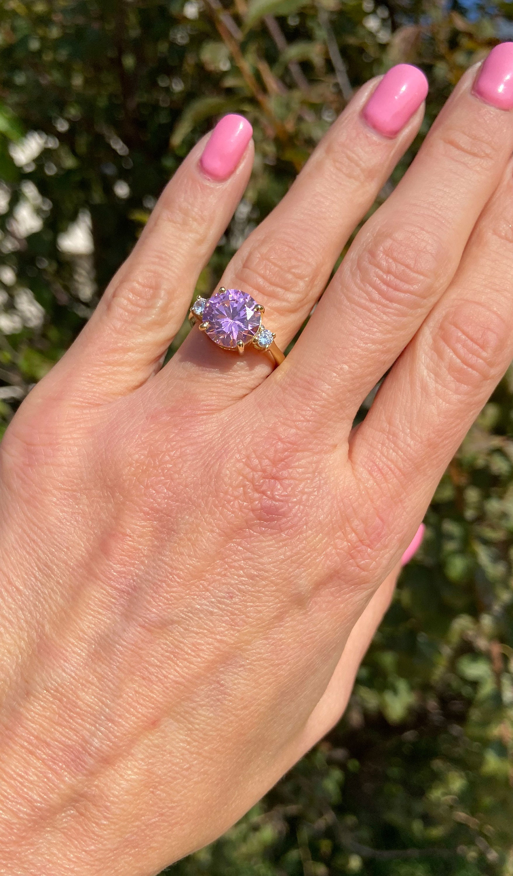 Rose Quartz Ring October Birthstone Gold Ring Gemstone - Etsy UK