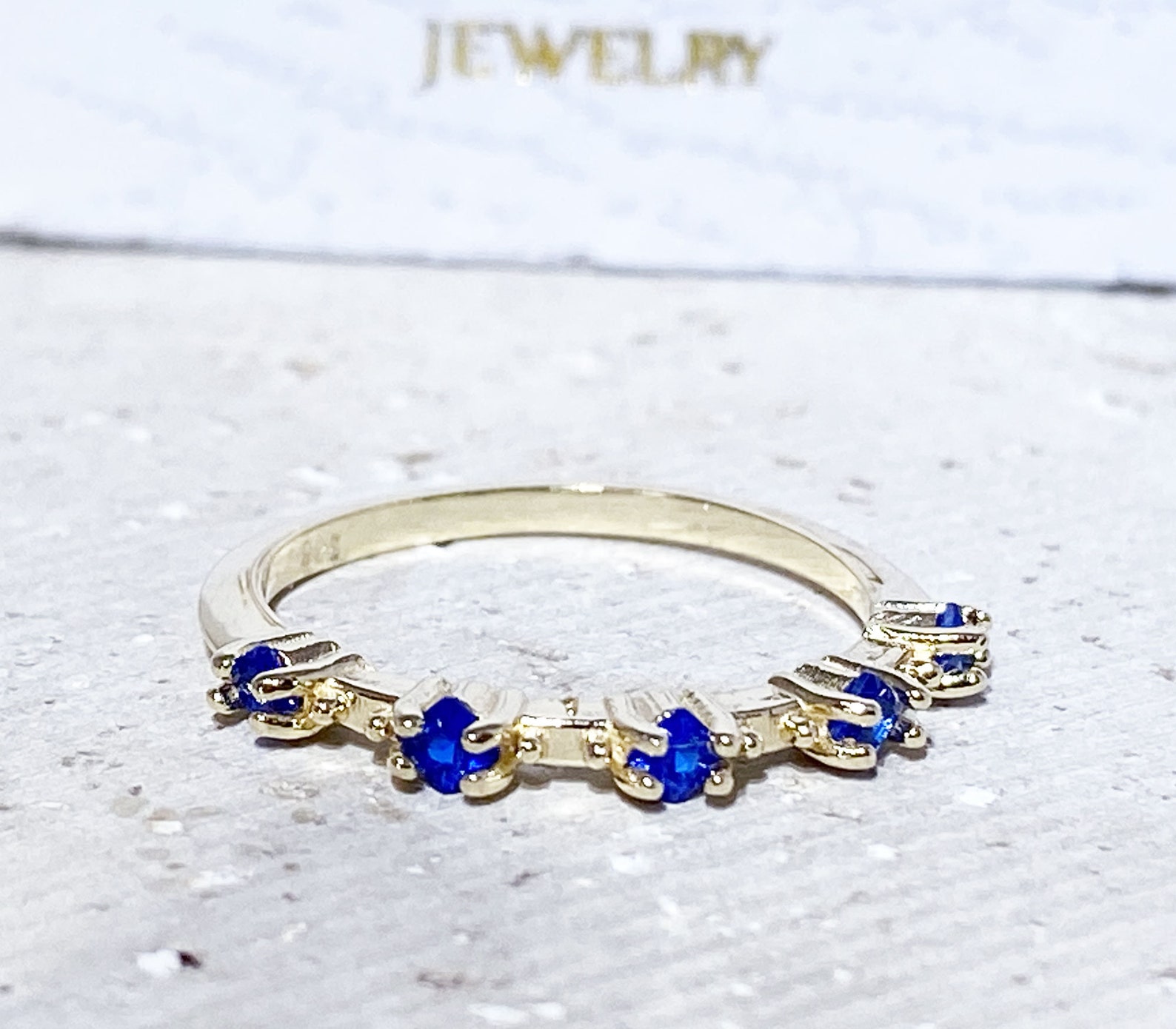 Blue Sapphire Ring Tiny Ring Slim Stack Ring Dainty Ring - Etsy