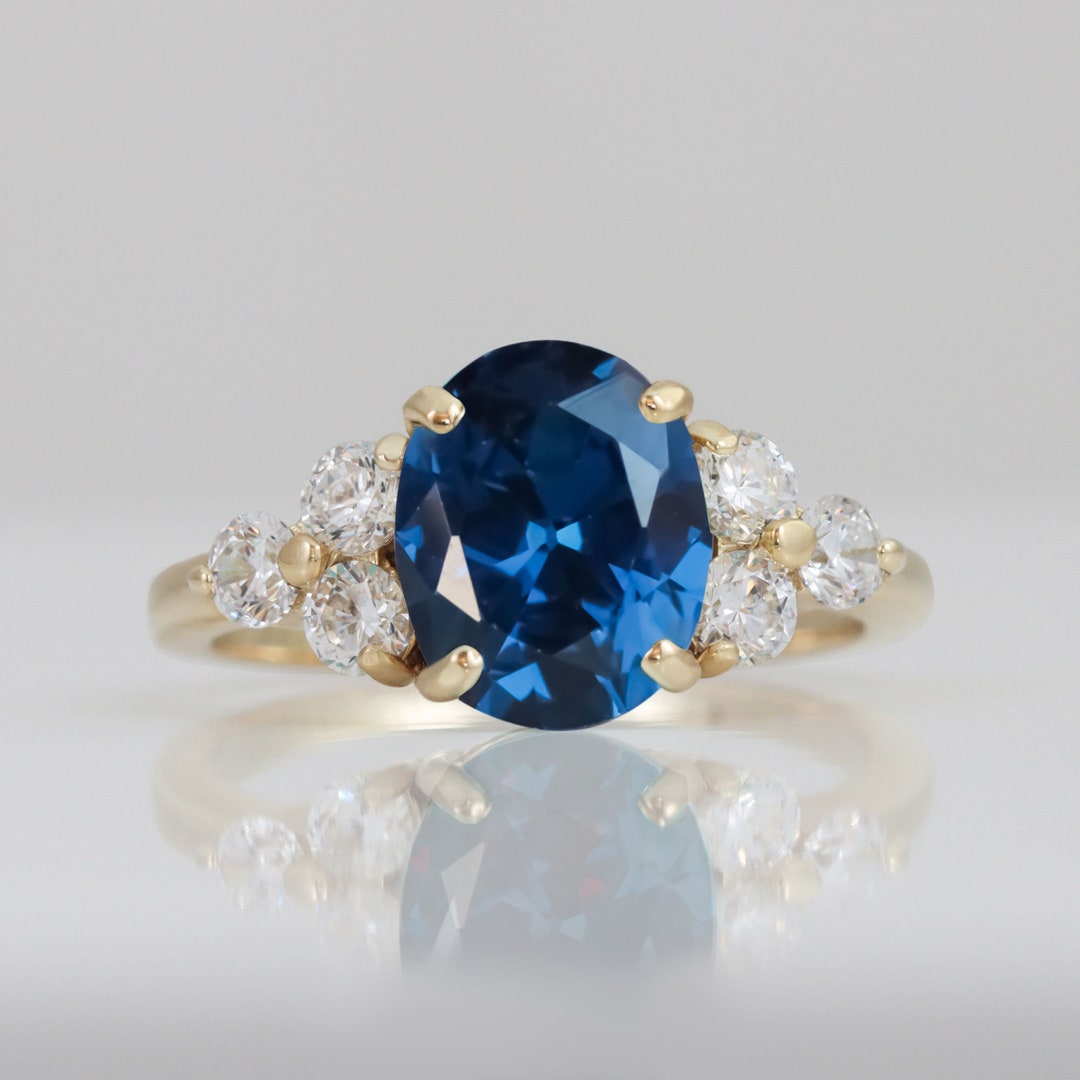 Blue Sapphire Ring - September Birthstone - Statement Ring - Gold Ring ...