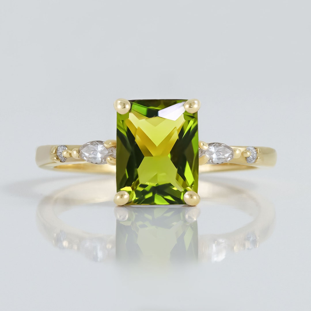 Peridot Ring - August Birthstone Jewelry - Statement Ring - Gold Ring ...