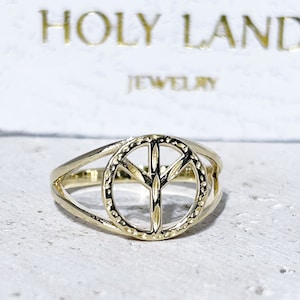 Peace Ring Gold Ring Peace Sign Jewelry Peace Symbol Ring Simple ...