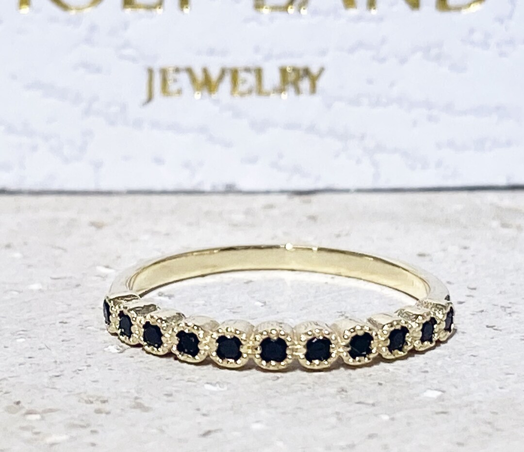 Black Onyx Ring - December Ring - Tiny Ring - Stack Ring - Gold Ring ...