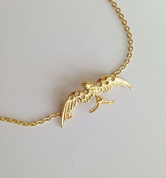 Eagle Bracelet - Bird Bracelet - Gold Bracelet - Simple Jewelry - Charm ...