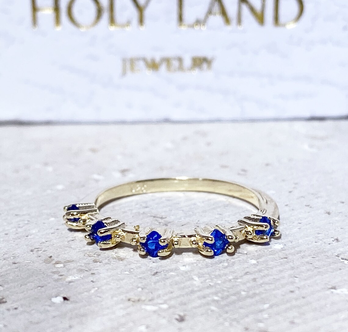 Blue Sapphire Ring Tiny Ring Slim Stack Ring Dainty Ring - Etsy