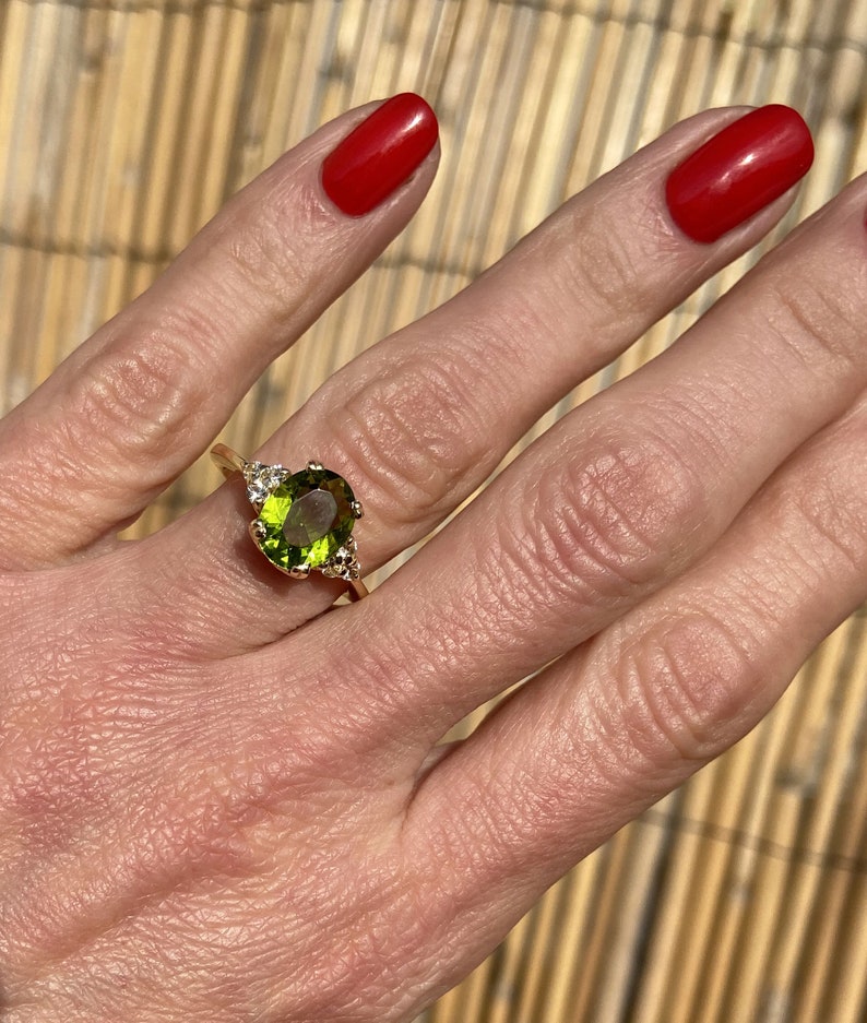 Peridot Ring - August Birthstone Jewelry - Statement Ring - Gold Ring ...