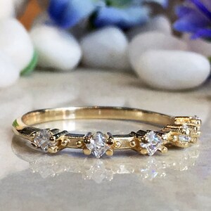 Clear Quartz Ring Gold Ring White Quartz Band Stack Ring | Etsy