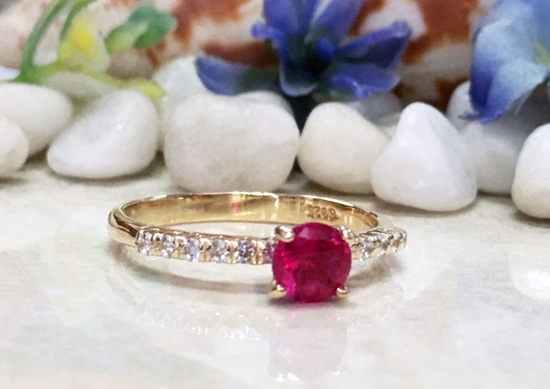 Ruby Ring Gold Ring Stacking Ring July Birthstone - Etsy