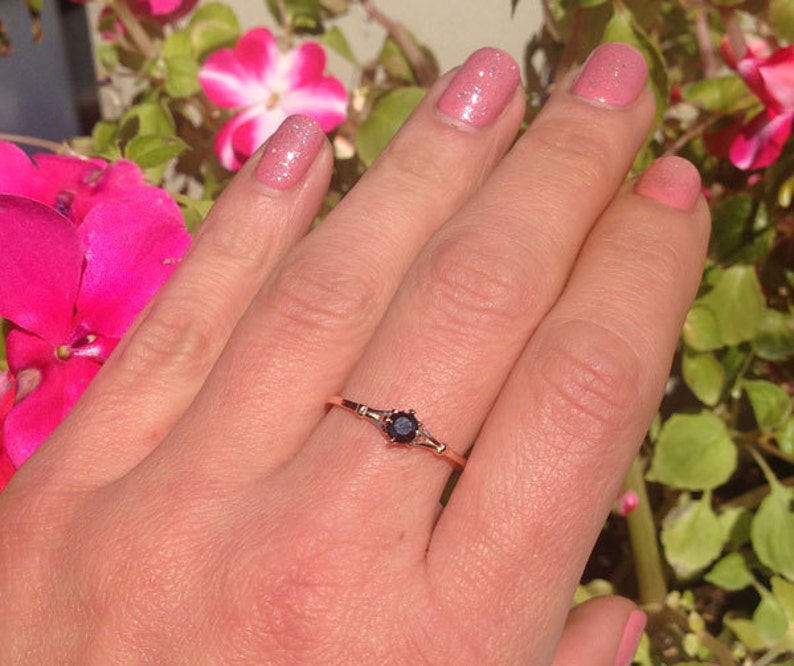 Black Onyx Ring December Ring Birthstone Ring Slim Ring | Etsy