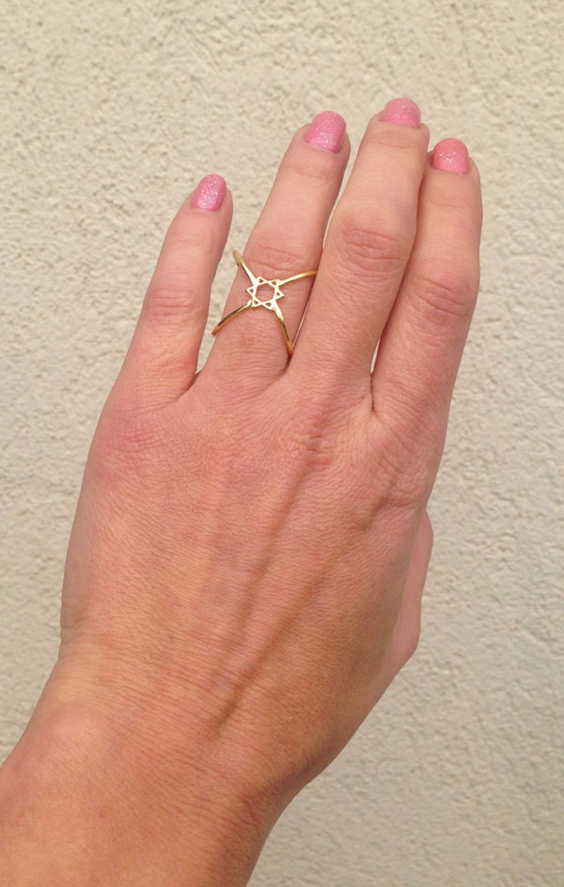 Star of David Ring - Jewish Magen David Simple Geometric Dainty Gold ...