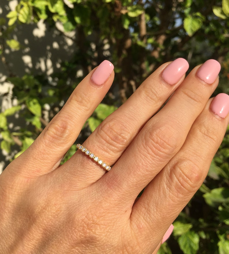 Milky White Agate Ring Gemstone Ring Gold Ring Delicate | Etsy