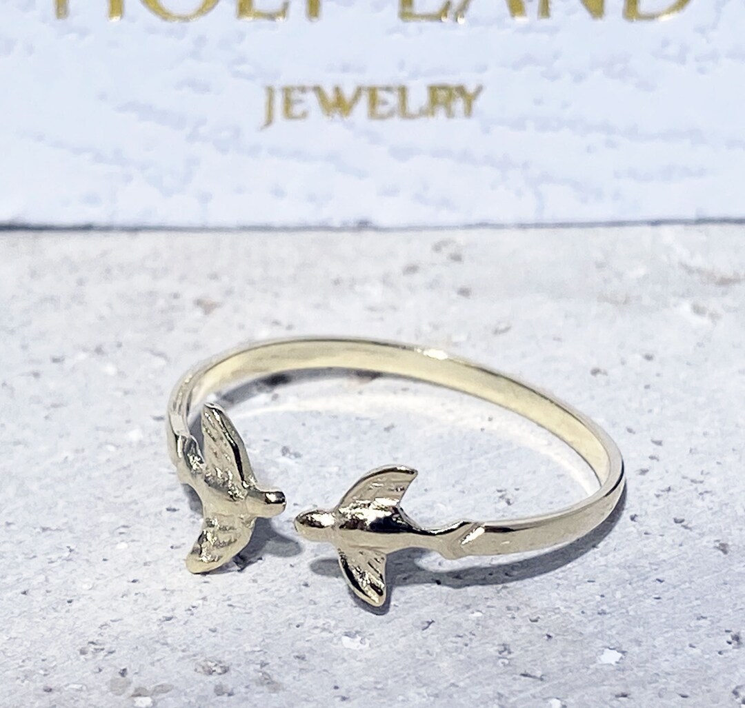 Branch Bird Ring - Love Birds Ring - Gold Ring - Stacking Ring ...