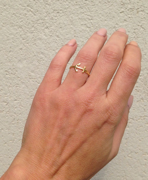 Gold Anchor Ring Stacking Ring Infinity Ring Stack Ring | Etsy