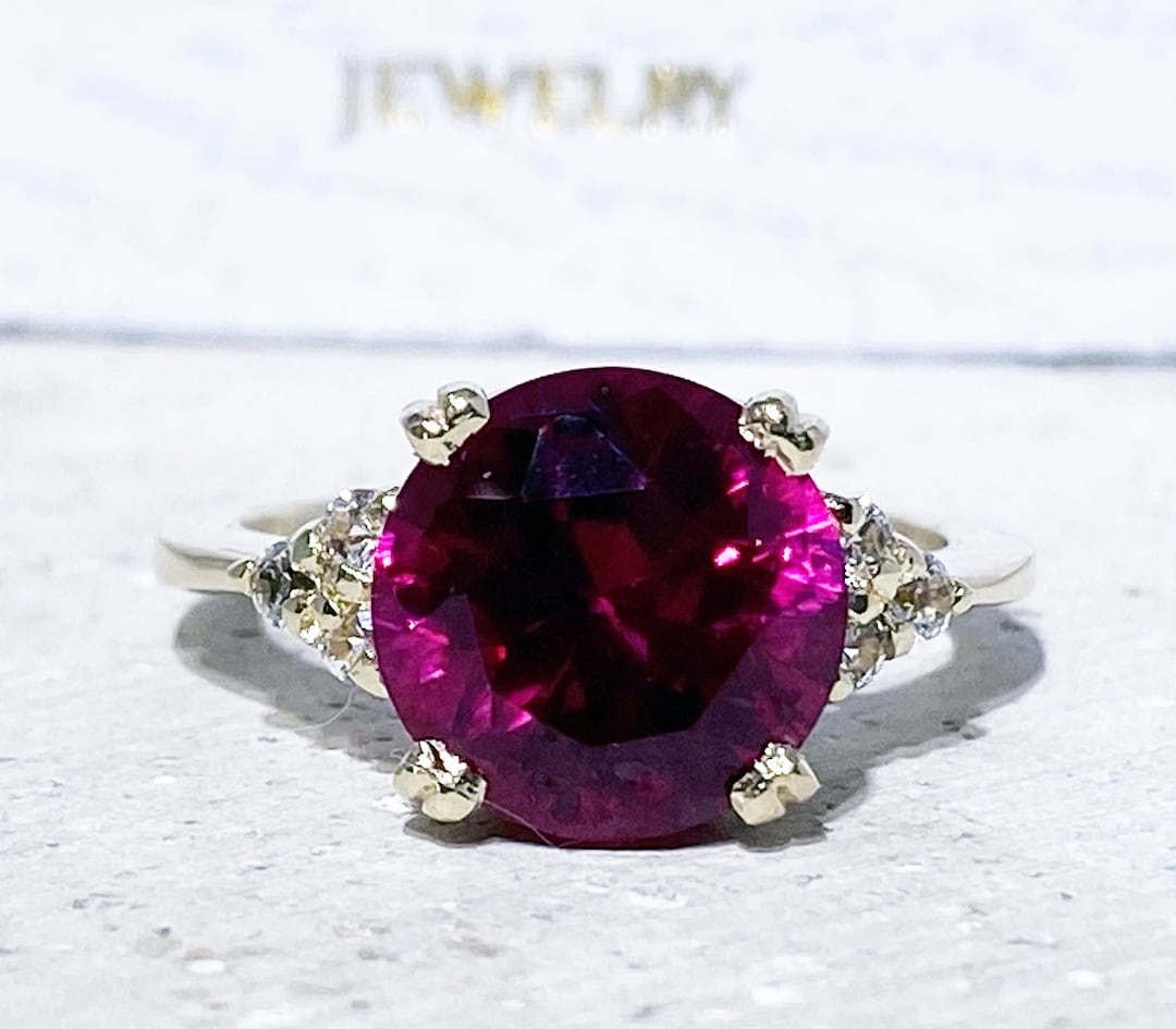Ruby Ring - Gold Ring - July Birthstone - Gemstone Band - Statement ...