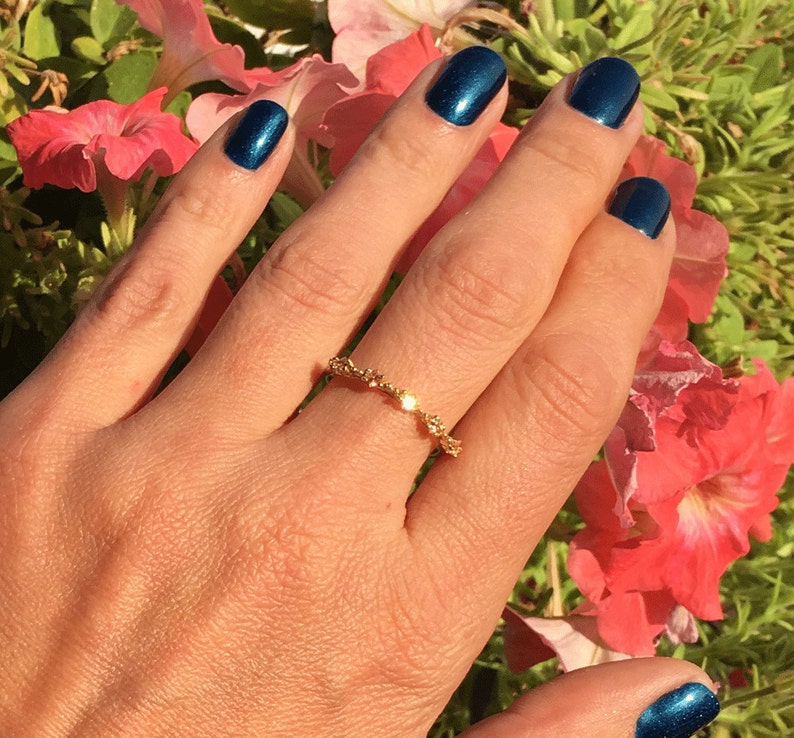 Champagne Citrine Ring - November Birthstone - Square Gemstone Prong ...