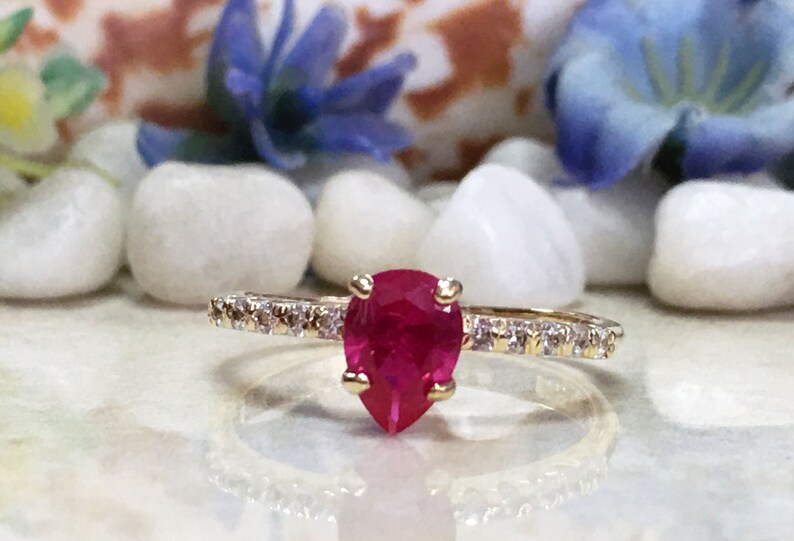 Ruby Ring Gold Ring Stacking Ring July Birthstone - Etsy