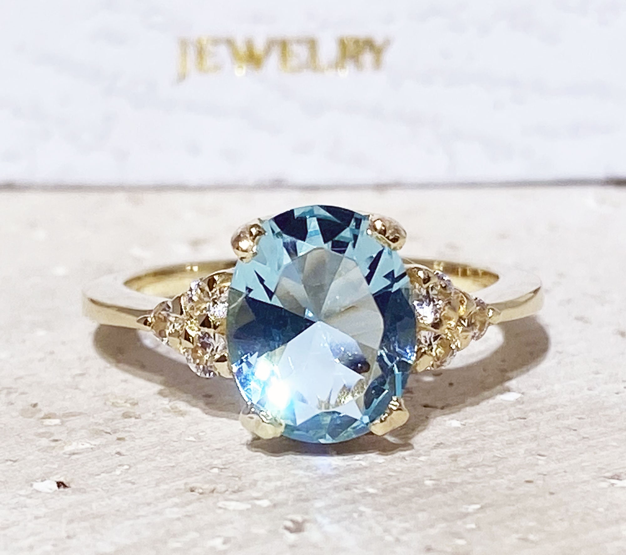 Aquamarine birthstone ring store