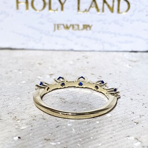 Blue Sapphire Ring - Tiny Ring - Slim Stack Ring - Dainty Ring - Prong ...