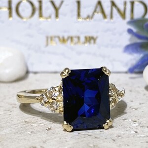 Blue Sapphire Ring September Birthstone Statement Ring - Etsy