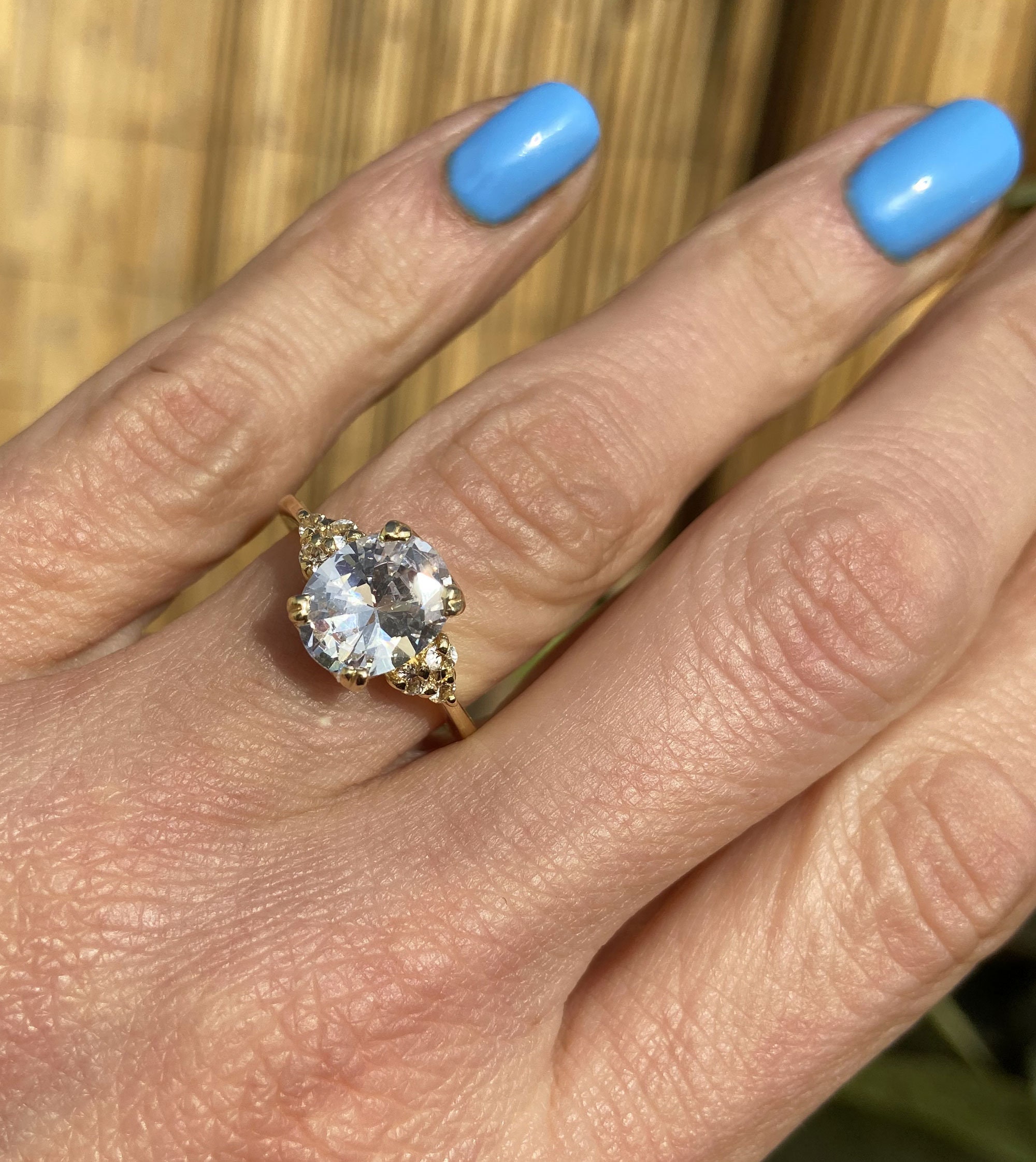 Clear Quartz Ring Gold Ring Prong Ring Statement Ring | Etsy