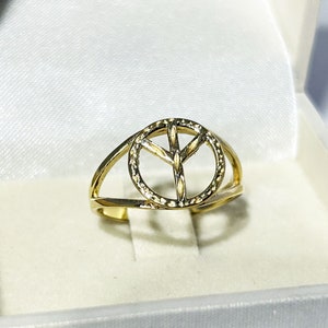 Peace Ring Gold Ring Peace Sign Jewelry Peace Symbol Ring Simple ...