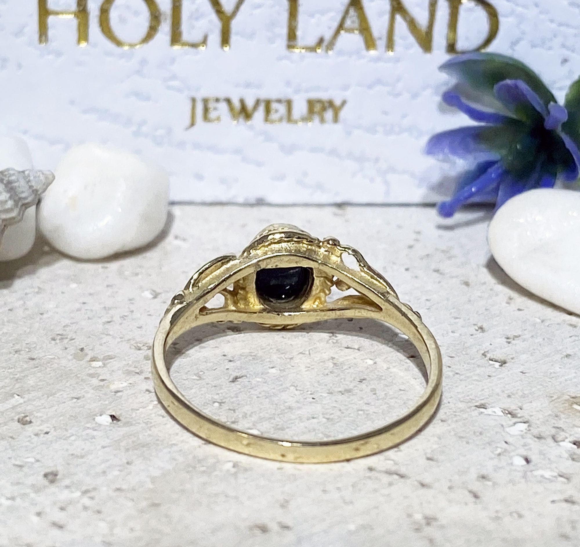 Black Onyx Ring Genuine Gemstone Gold Ring Tiny Simple Jewelry Delicate Ring Lace Ring Filigree Ring Black Stone Ring Etsy